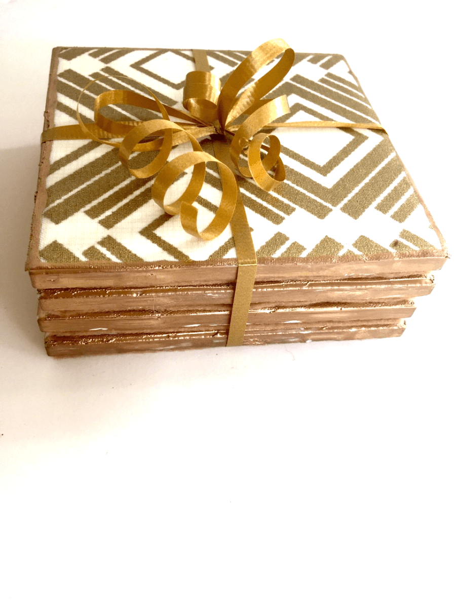 Gold Gilded Coasters – beyond coffee cake